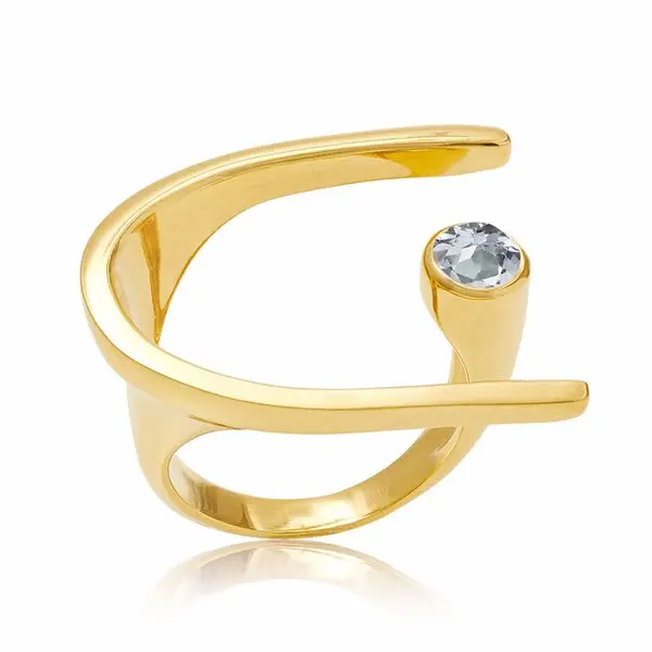 NEOLA DESIGN Lunaria Cocktail Ring With Blue Topaz