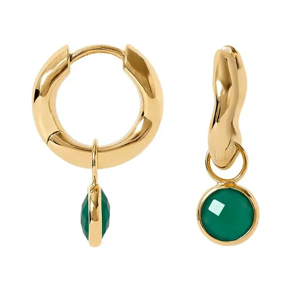 NEOLA DESIGN Hoop Green Onyx Gemstone