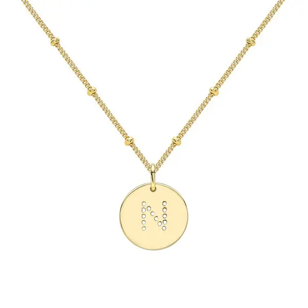 NEOLA DESIGN Alphabet N Pendant Necklace - Gold