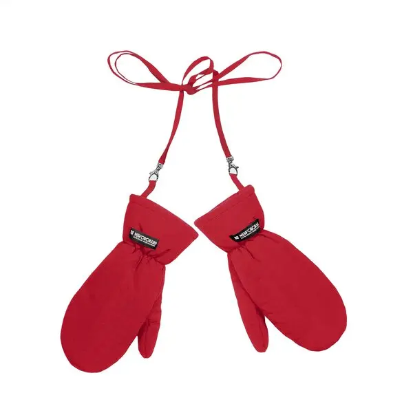 NEW ORCHARD Vegan Winter Mittens With Detachable String - Red