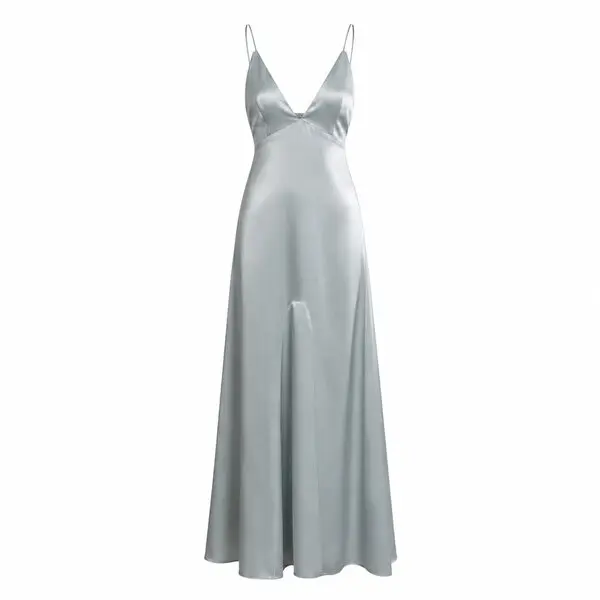 AISL Pale Ice V-neck Maxi Dress