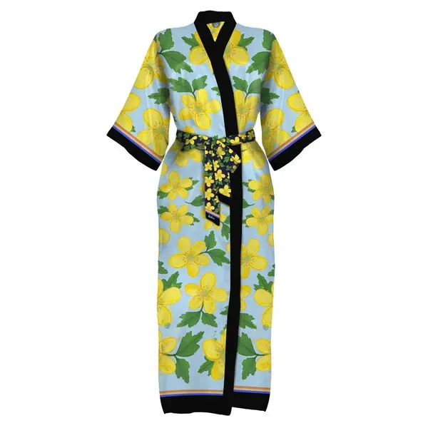 KUEEN Silk Kimono Spring Flower
