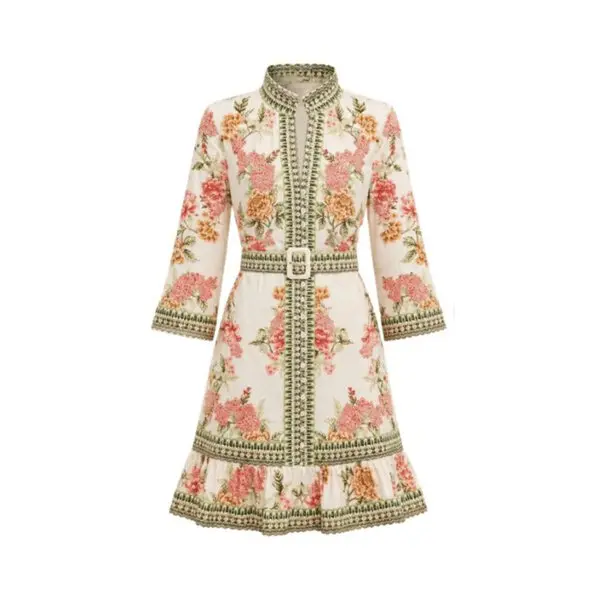RAISHMA Kaya Embroidered Mini Dress - White