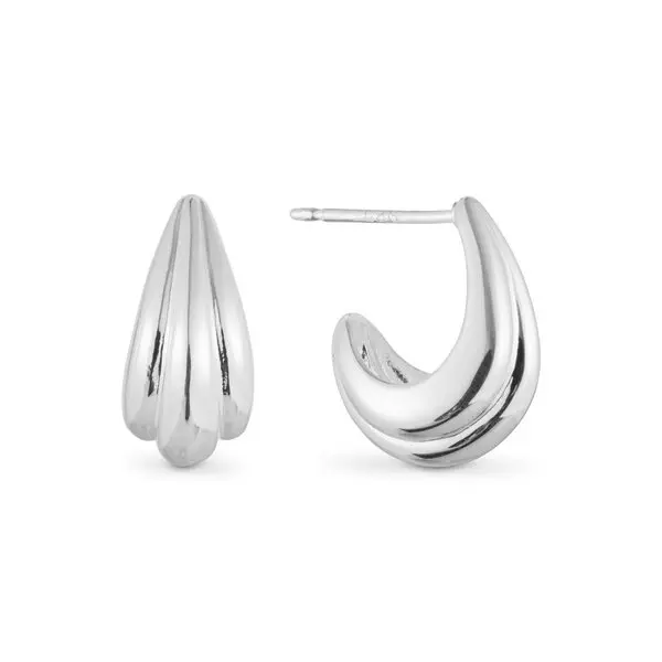 BEYJOU Ribbed Teardrop Dome Earrings
