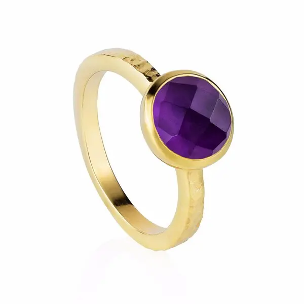 NEOLA DESIGN Gold Stacking Ring Amethyst Estella