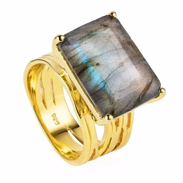 NEOLA DESIGN Pietra Cocktail Ring Labradorite