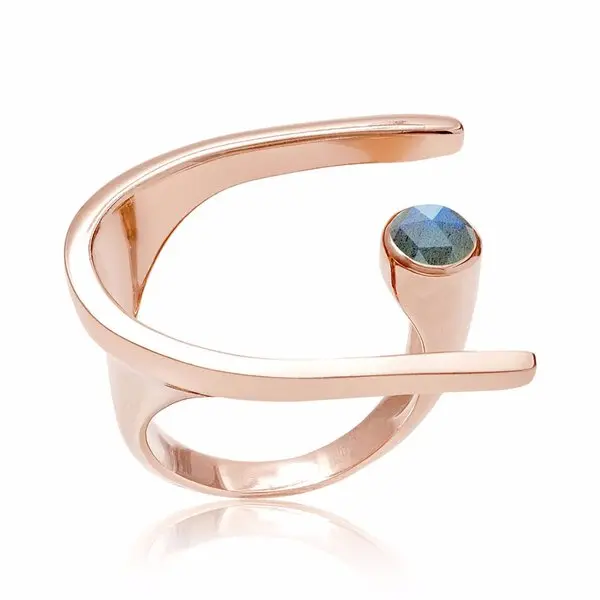 NEOLA DESIGN Cocktail Ring With Labradorite Lunaria