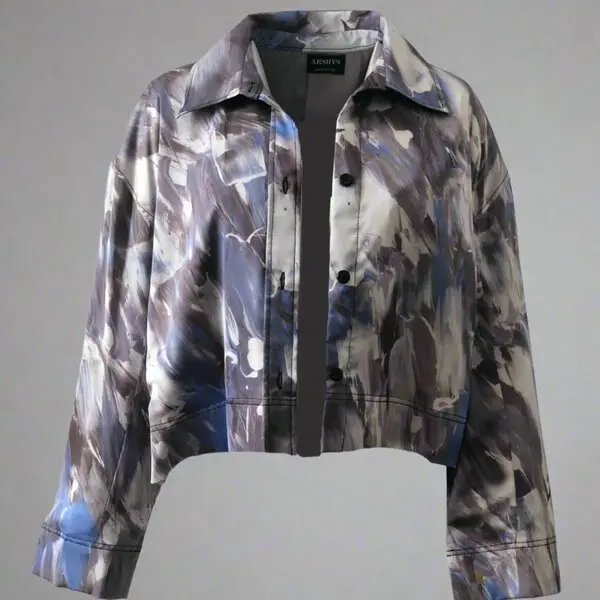 ARSHYS Leonardo Silk Jacket With Printed Artwork