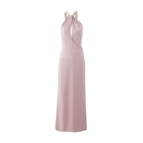 AISL Mauve Twist Halter Maxi Dress With Front Cutout