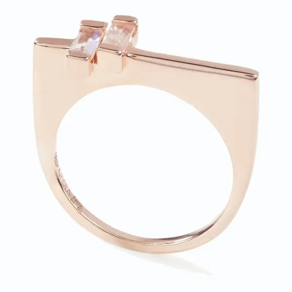 NEOLA DESIGN Anais Stacking Ring With Rose Quartz