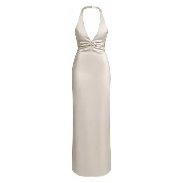 AISL Ivory Halter Maxi Dress
