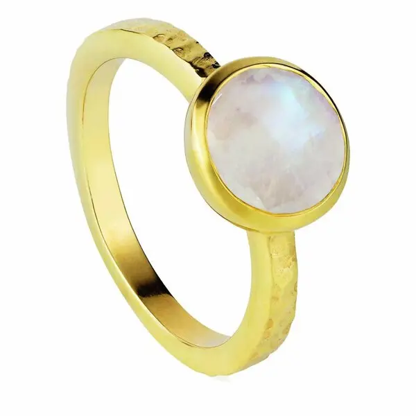 NEOLA DESIGN Stacking Ring With Rainbow Moonstone Estella