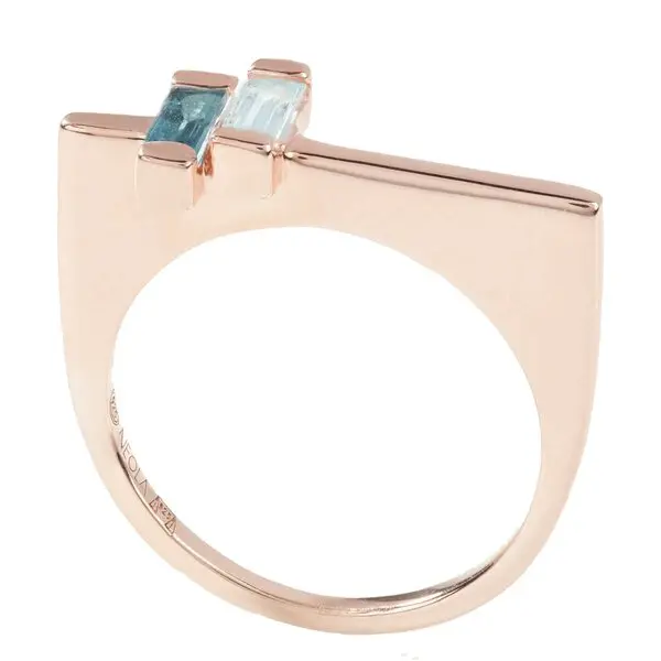 NEOLA DESIGN Anais Stacking Ring With Blue & London Topaz