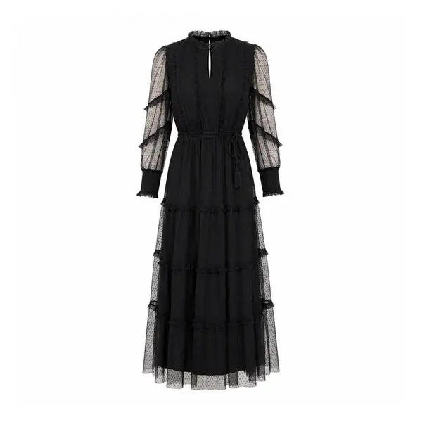 RAISHMA Anastasia Dress Tiered Lace Maxi Dress With Gathered Waist