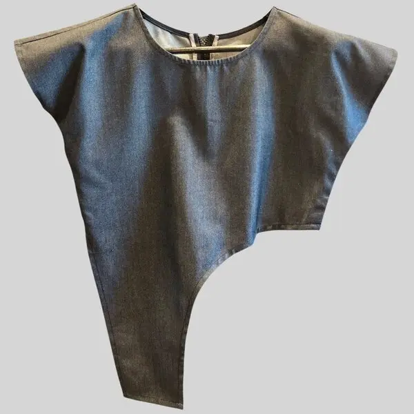 ARSHYS Asymmetrical High-low Cropped Top With Reversible Wear - Grey