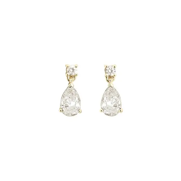 JUVETTI  Pisa Pear Drop Diamond Earrings - White