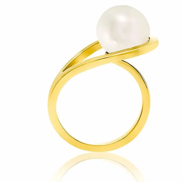 NEOLA DESIGN Aurea Ring With White Freshwater Pearl