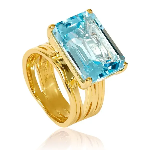 NEOLA DESIGN Pietra Blue Topaz Vermeil Cocktail Ring