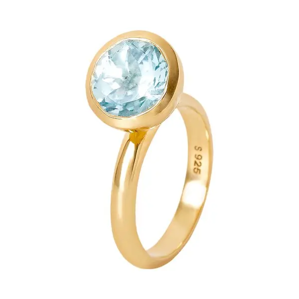 NEOLA DESIGN Ring Blue Topaz Gemstone Amis - Gold