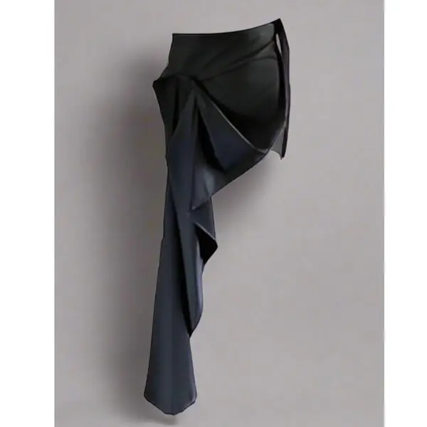 ARSHYS Draped Wool Silk Half Skirt
