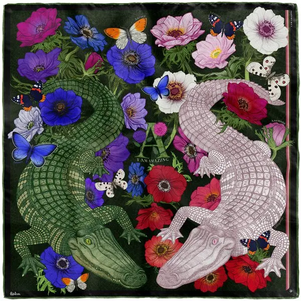 KUEEN Silk Scarf Amazing A - Green