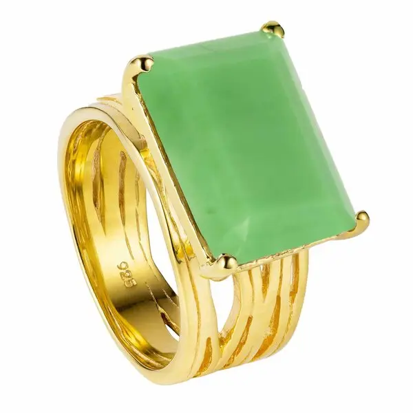 NEOLA DESIGN Pietra Cocktail Ring Chrysoprase Gemstone