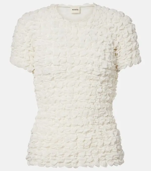 Khaite Polly Silk Chiffon Top - White