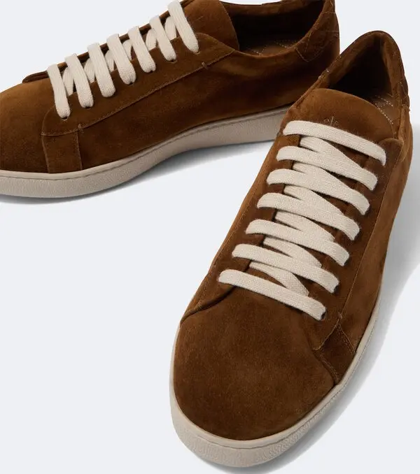 Eleventy Suede Lace-up Sneakers - Brown