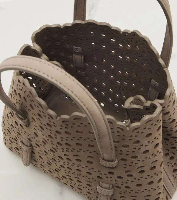 Alaïa Mina 20 Vienne Suede Top-handle Bag