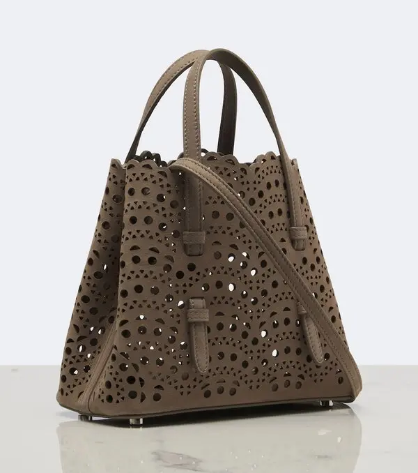 Alaïa Mina 20 Vienne Suede Top-handle Bag