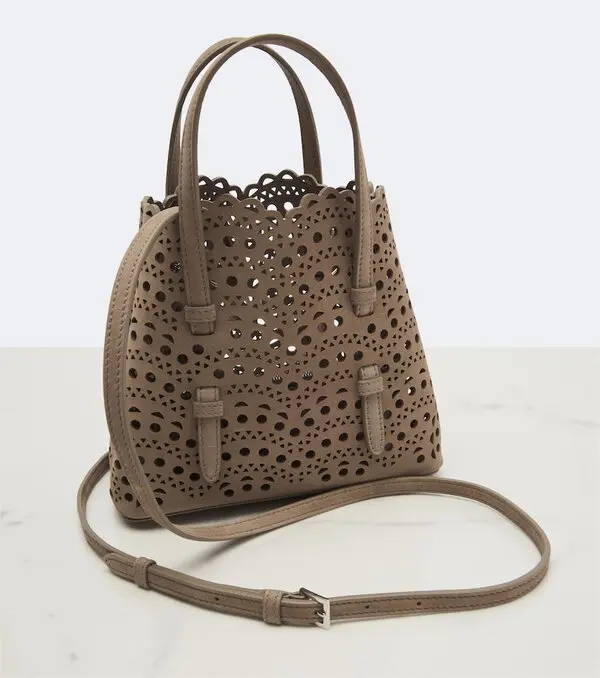 Alaïa Mina 20 Vienne Suede Top-handle Bag