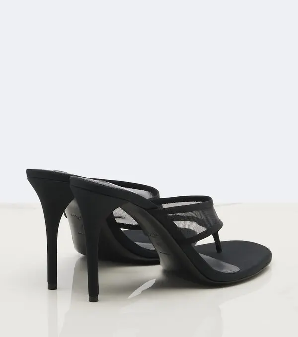 Alaïa Mesh Thong Sandals - Black