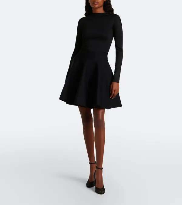 Alaïa Silk-blend Jersey Bodysuit - Black