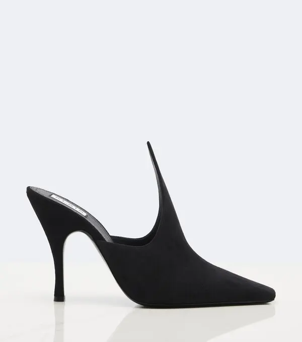 Alaïa Suede Pointed Toe Mules - Black
