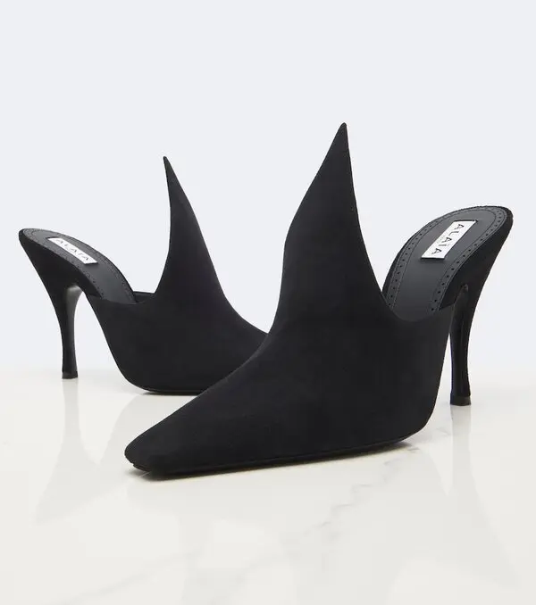 Alaïa Suede Pointed Toe Mules