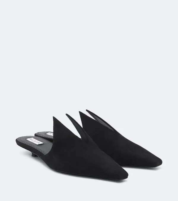 Alaïa Suede Pointed Toe Mules - Black