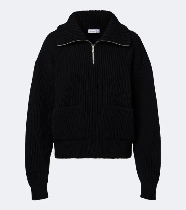 Alaïa Ribbed-knit Wool And Cashmere Sweater - Black