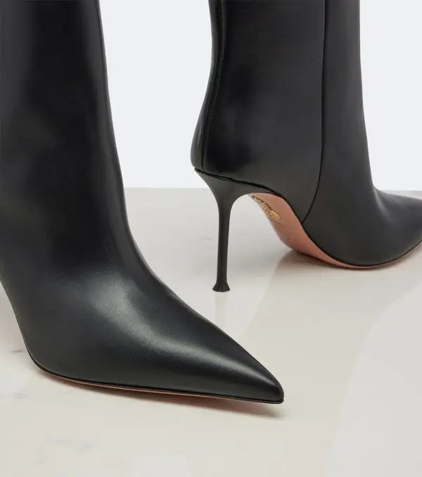 AQUAZZURA Harper Leather Ankle Boots