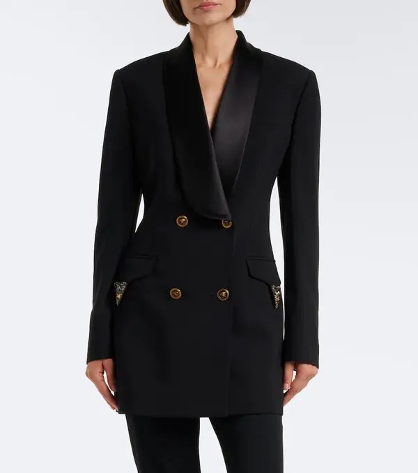 Versace Embellished Wool Tuxedo Jacket