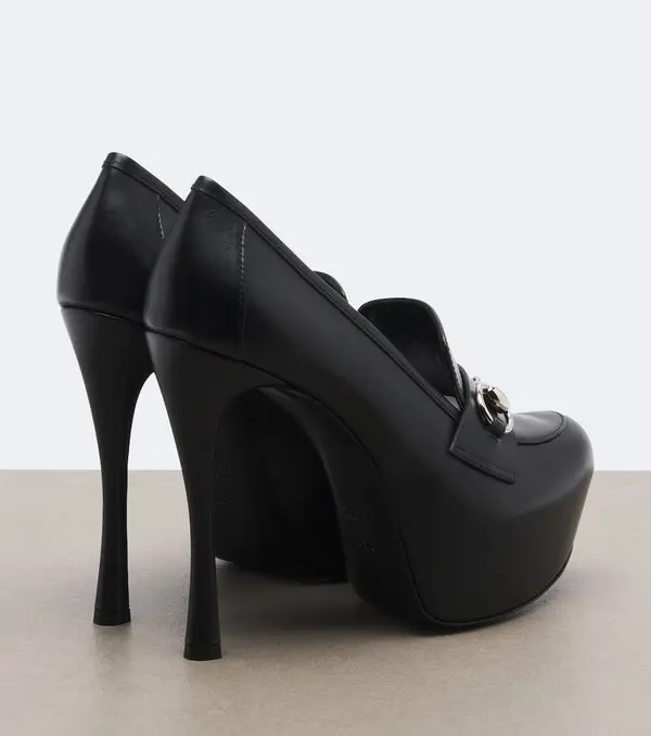 Gucci Horsebit Leather Platform Pumps