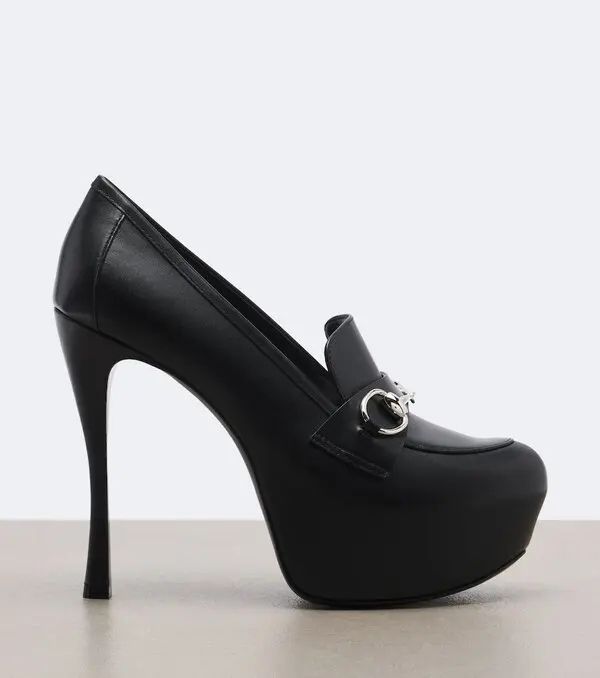 Gucci Horsebit Leather Platform Pumps