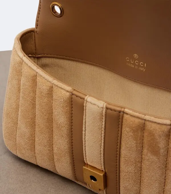 Gucci Gg Marmont Mini Suede Shoulder Bag