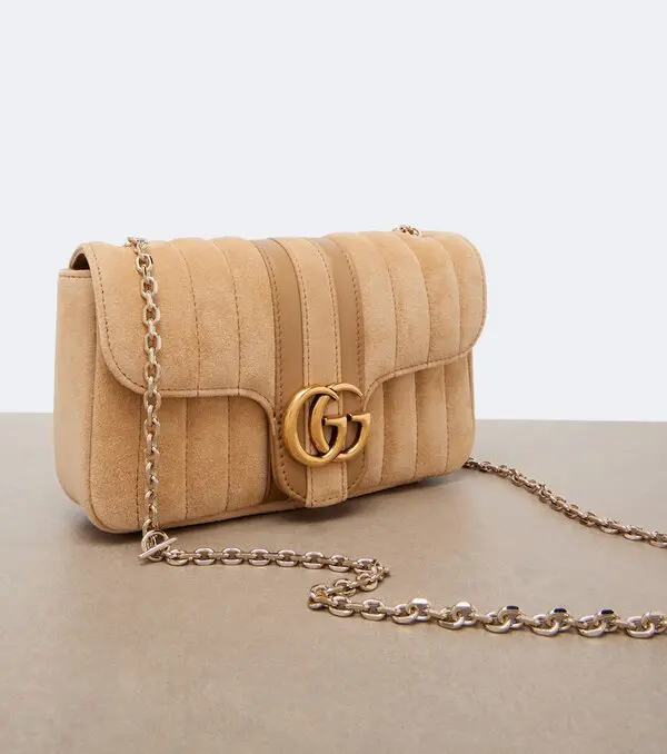 Gucci Gg Marmont Mini Suede Shoulder Bag