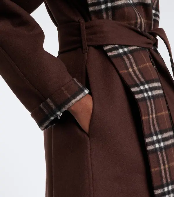 Burberry Verona Check Belted Wool Coat