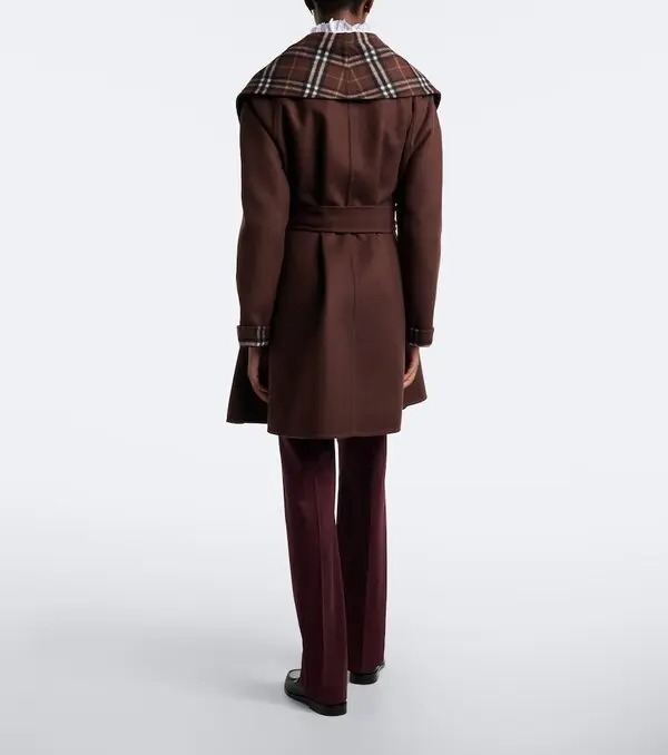 Burberry Verona Check Belted Wool Coat