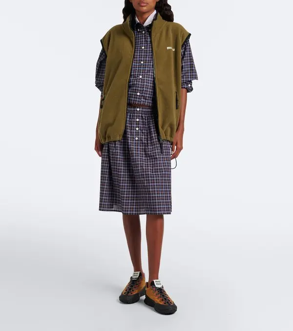 Miu Miu Leather-trimmed Sneakers