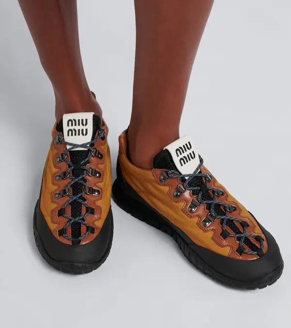 Miu Miu Leather-trimmed Sneakers