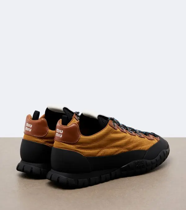 Miu Miu Leather-trimmed Sneakers