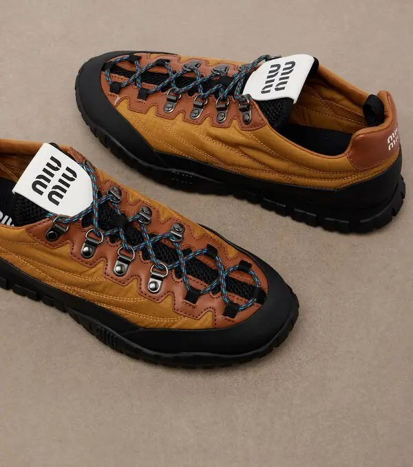 Miu Miu Leather-trimmed Sneakers