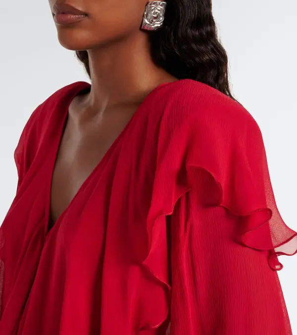 Blumarine Ruffled Crêpe Blouse